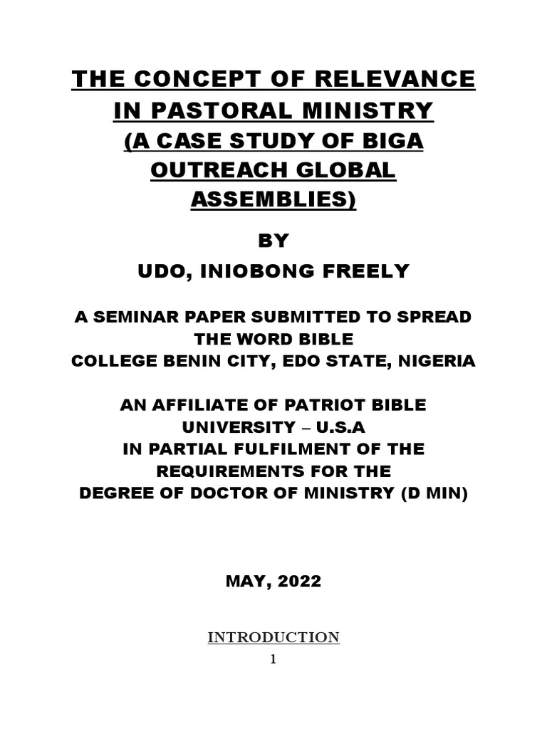The Concept of Relevance in Pastoral Ministry | PDF