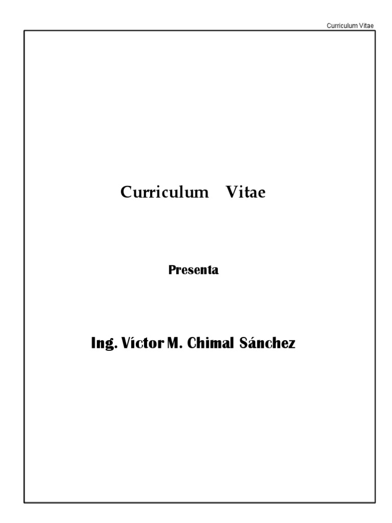 Curriculum Vitae Ing. Víctor M. Chimal | PDF