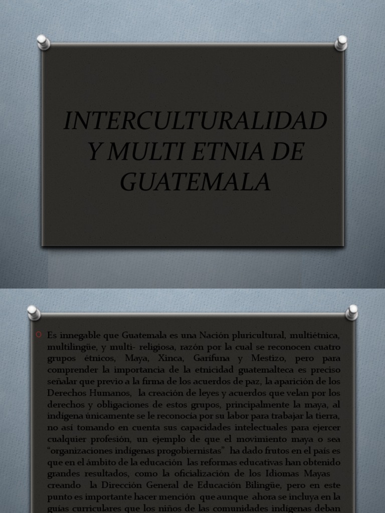 Interculturalidad y Multi Etnia de Guatemala | PDF | Guatemala | Nación