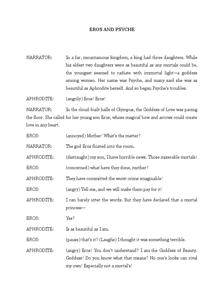 Eros and Psyche Full Script | PDF | Eros | Hades