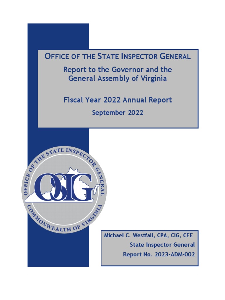 OSIG FY 2022 Annual Report Final | PDF