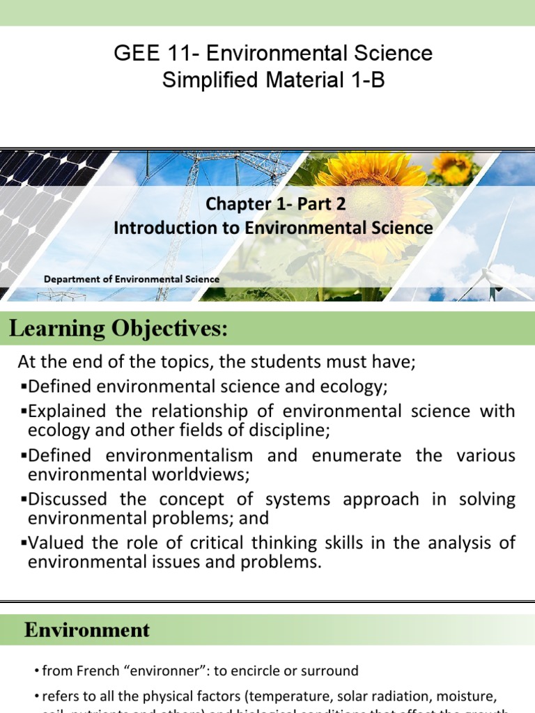 GEE 11-Environmental Science Simplified Material 1-B | PDF | Ecosystem ...