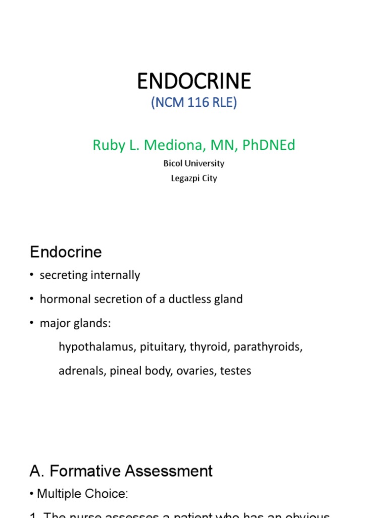 NCM 116 RLE Clinical Endocrine | PDF