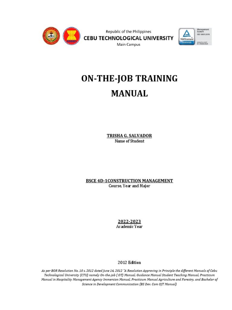 Final Ojt Manual | PDF