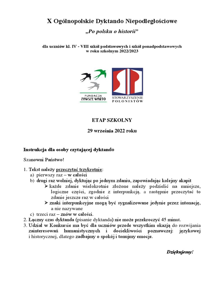 sp4-6 Dyktando 29 09 2022 | PDF