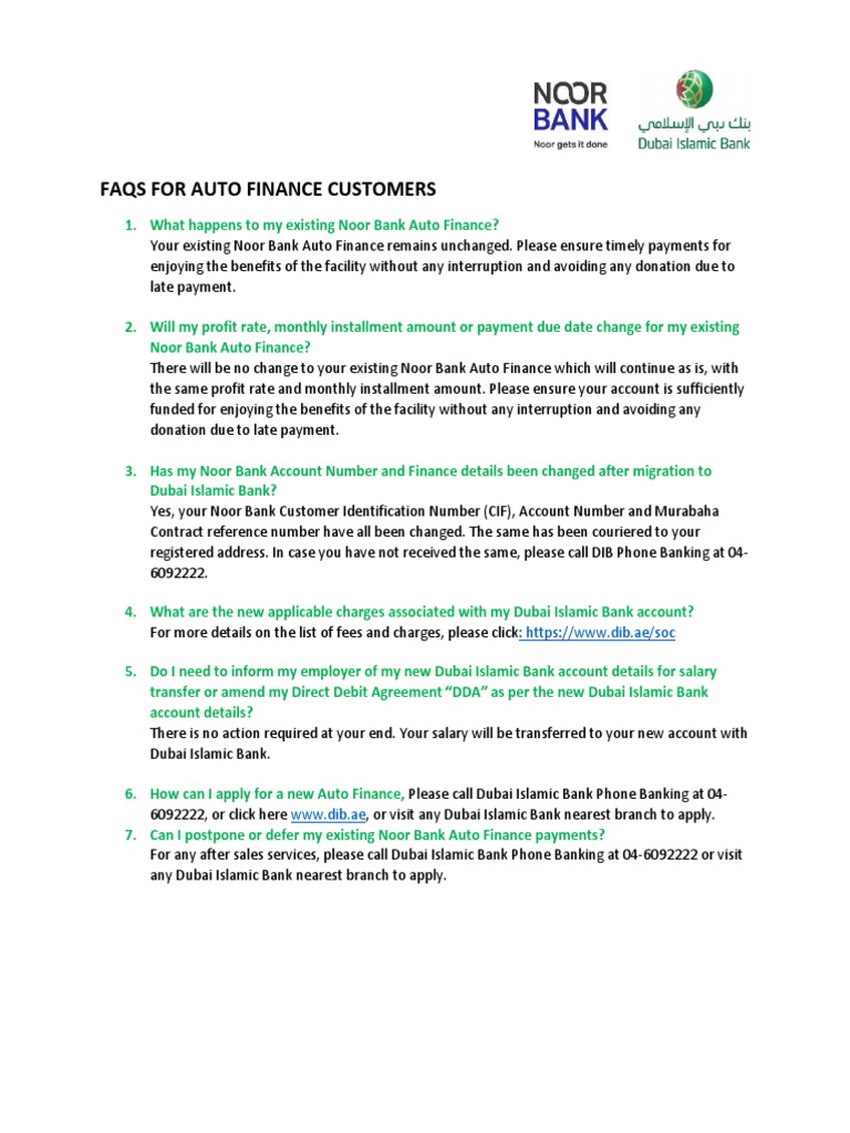 Faqs For Personal Finance Auto Finance Customers en | PDF | Finance ...
