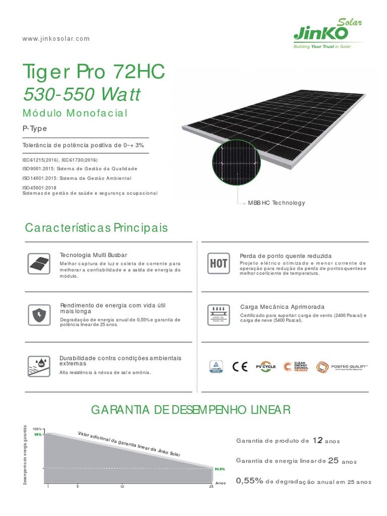 Datasheet Modulo Jinko Solar 530 - 550w - 03!03!2022 | PDF ...