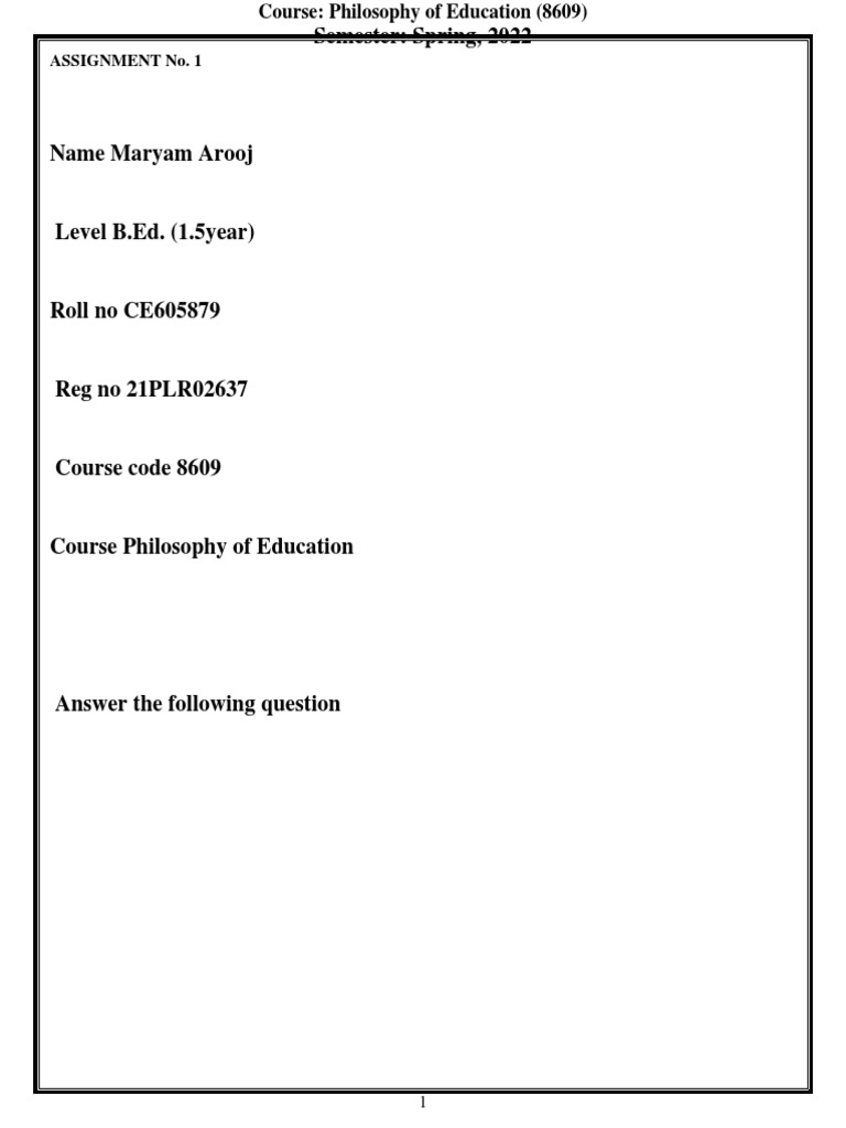 Assignment No 1 Pdf