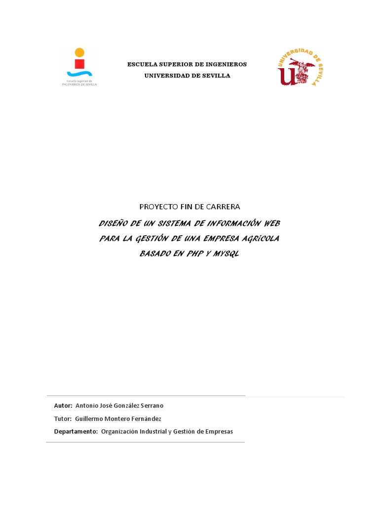 Proyecto Fin de Carrera Diseño de Un Sistema de Información Web para La Gestión de Una Empresa ...