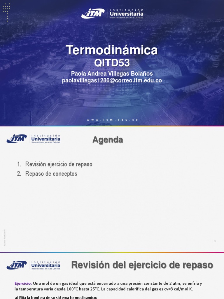 Clase 2 Termodinámica 02-2022 | PDF | Termodinámica | Gases