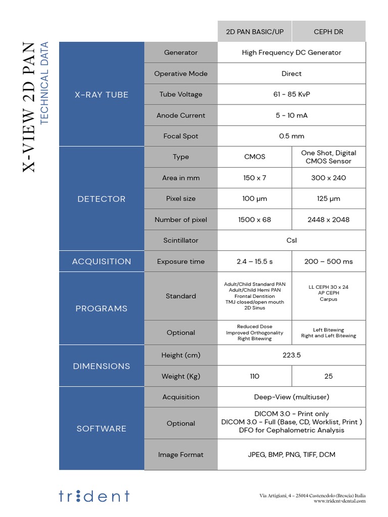 X VIEW 2D PAN Technical Info | PDF
