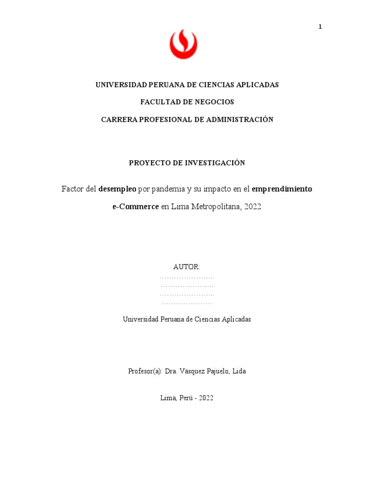 Ejemplo-Proyecto de Investigación ( | Descargar gratis PDF | Iniciativa ...