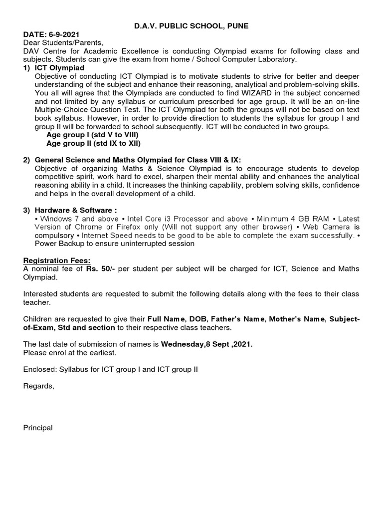 Circular Olympiad | PDF
