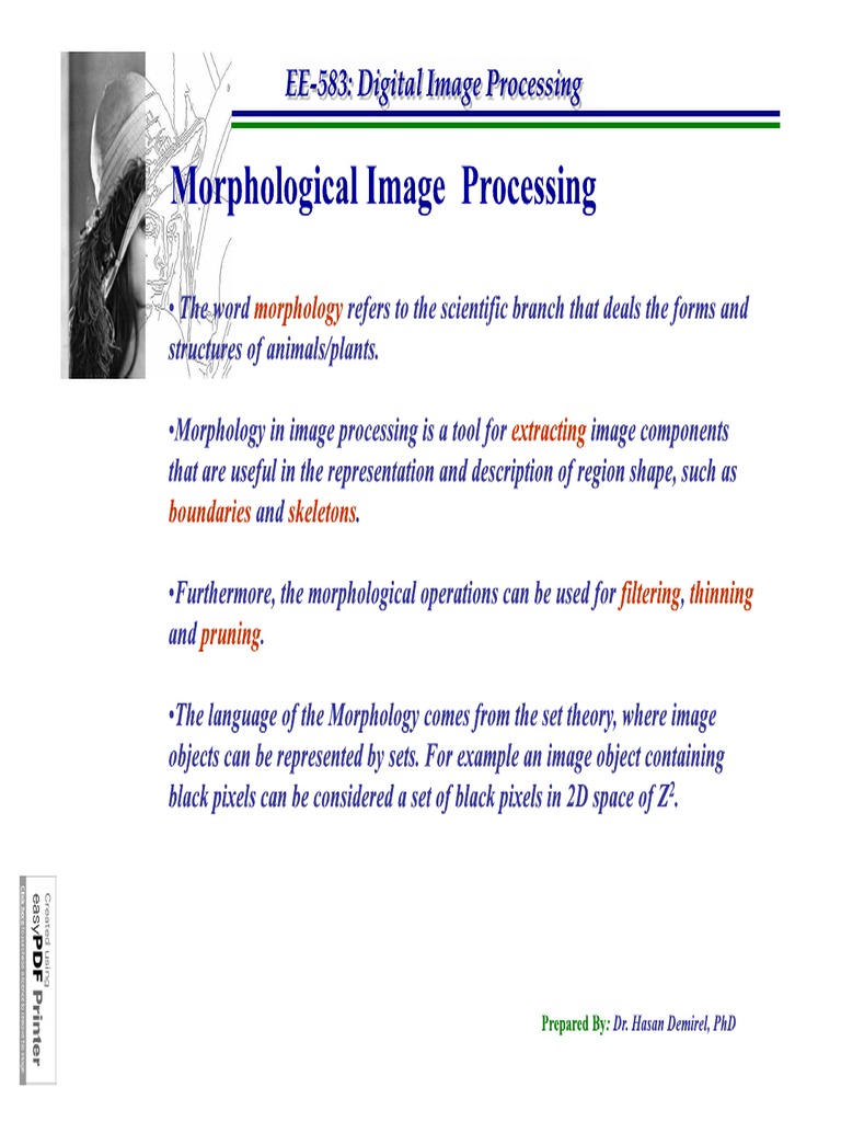 EE 583-Lecture07 - Morphological Image Processing | PDF