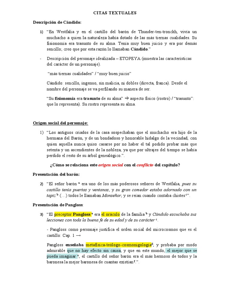 03 Citas de Texto Cap 1 Cándido | PDF