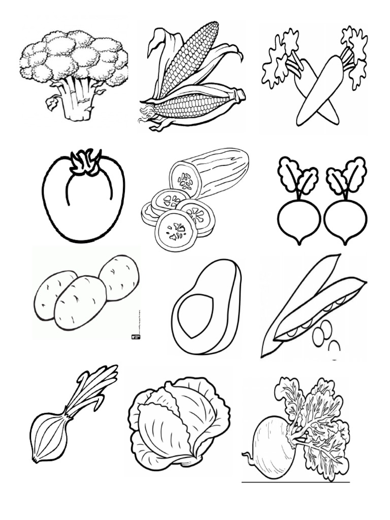 verduras para colorear | PDF