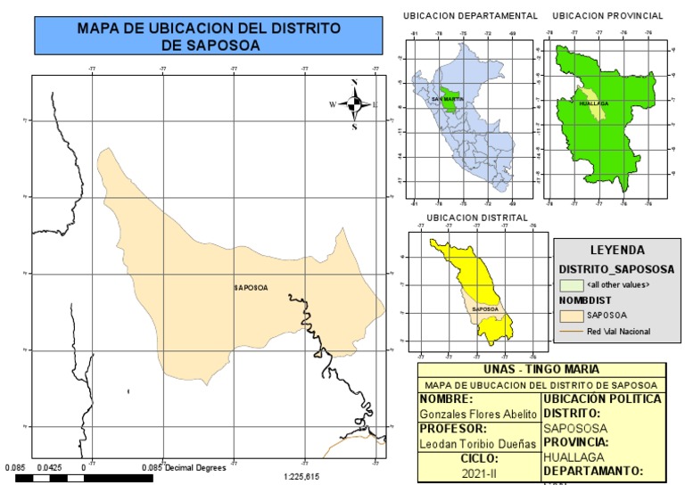 Mapa de Ubicacion Del Distrito de Saposoa | PDF