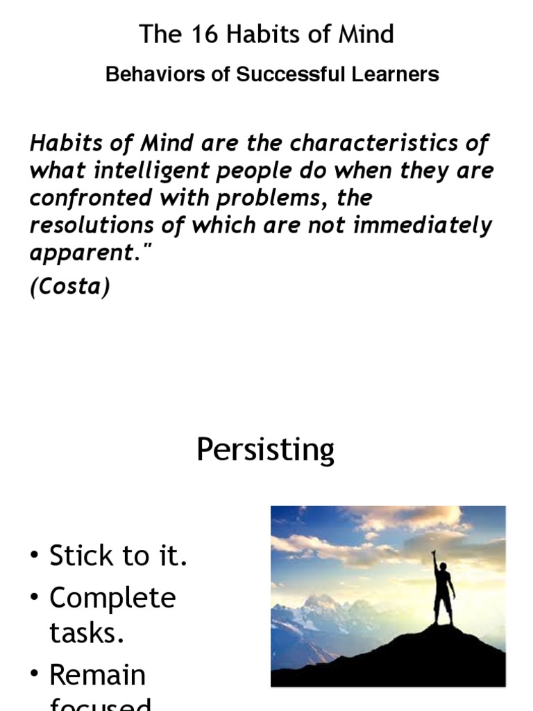 Habits of Mind Note | PDF