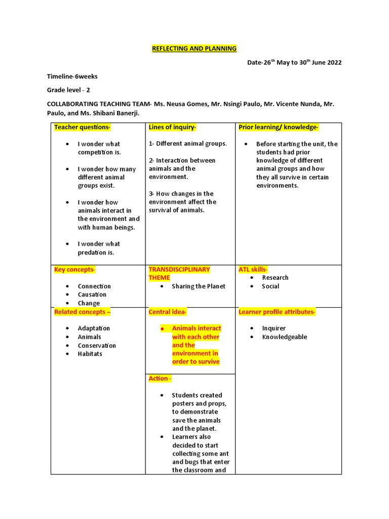 Ib Planner Sharing The Planet | PDF | Learning | Psychological Concepts