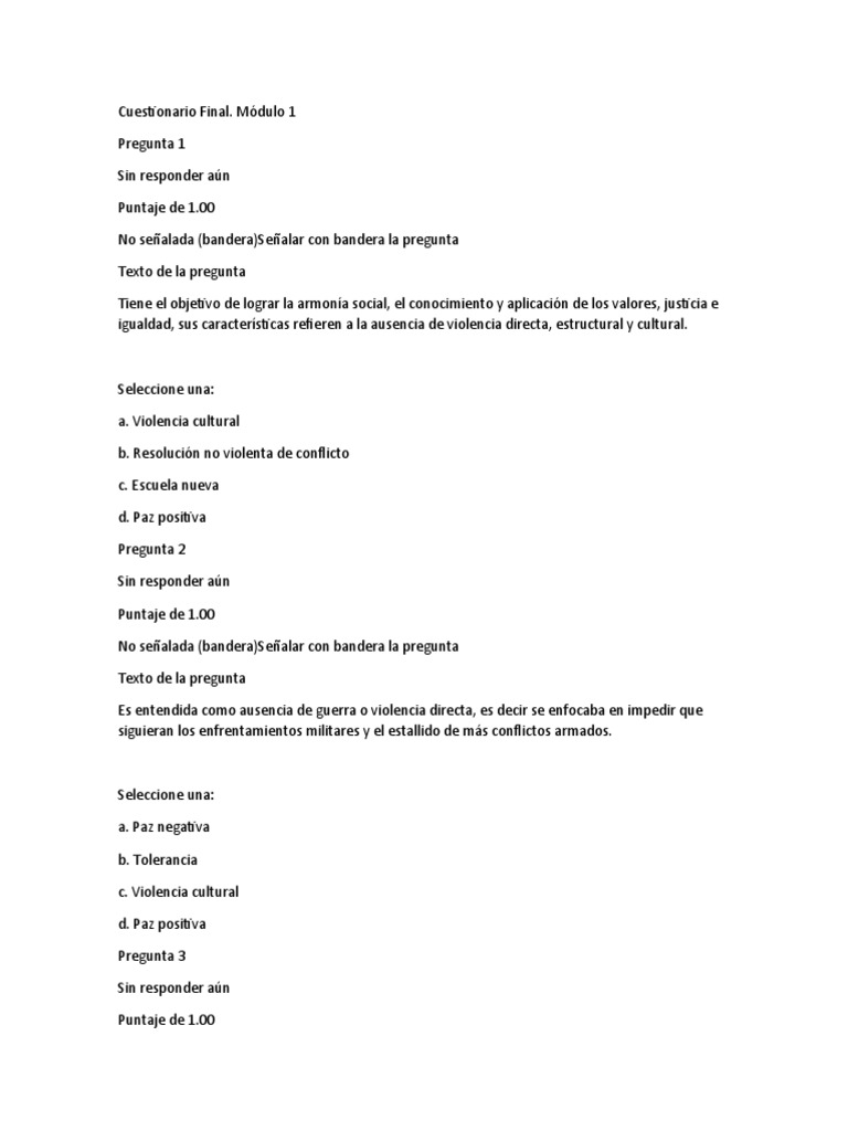 Cuestionario Final 1 | PDF