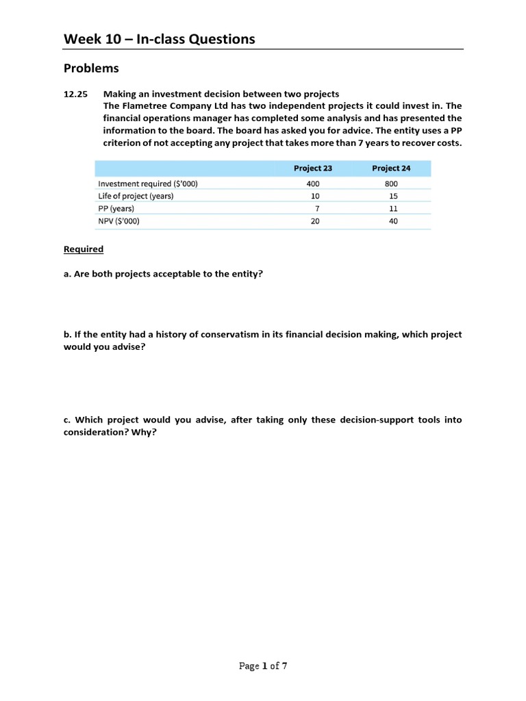 Week 10 In-Class Questions | PDF
