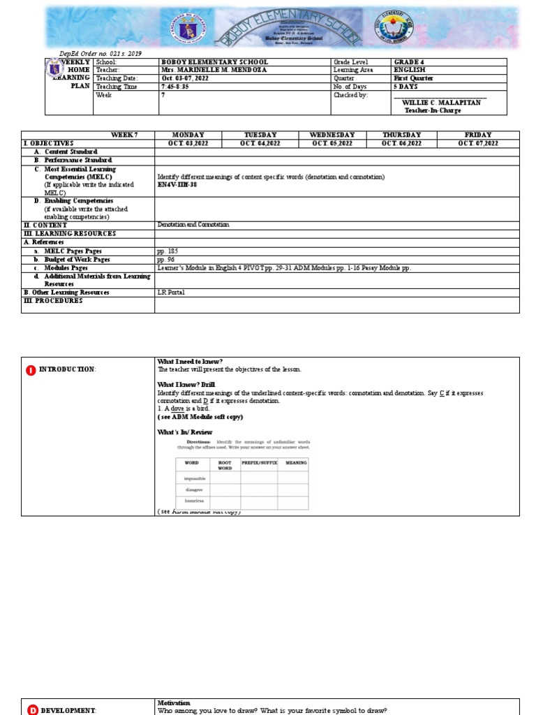 DLL Quarter 1 Week 7 (Melc - Idea - 5e's - Pivot - Adm-Pasay) | PDF