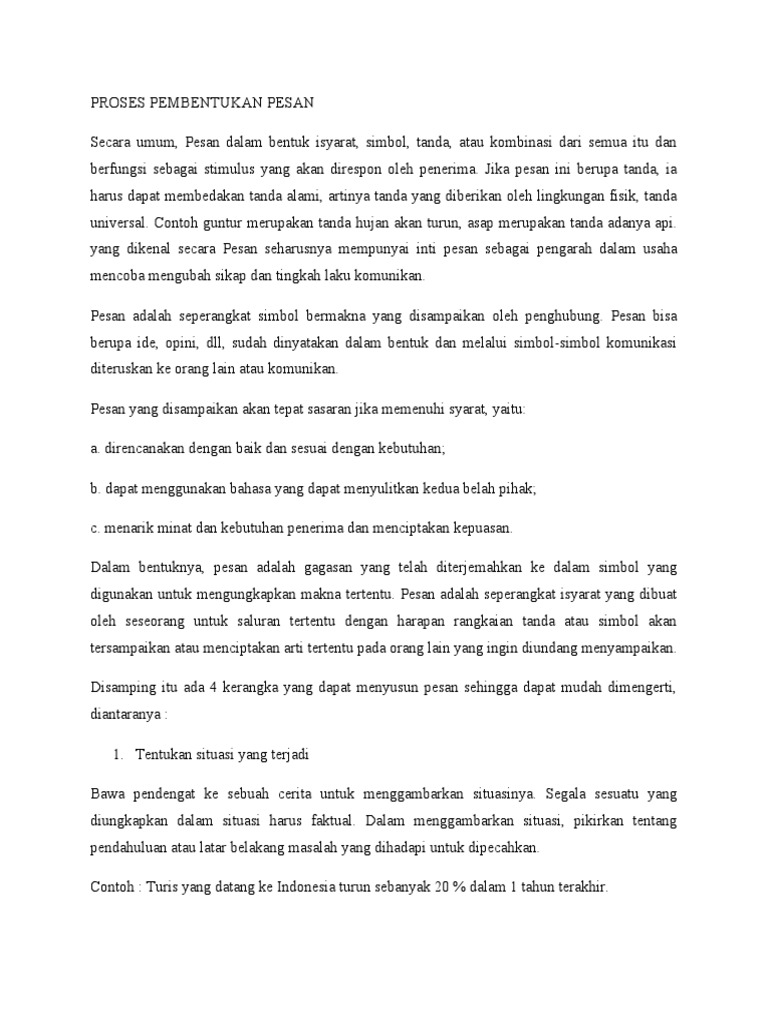 Proses Pembentukan Pesan | PDF