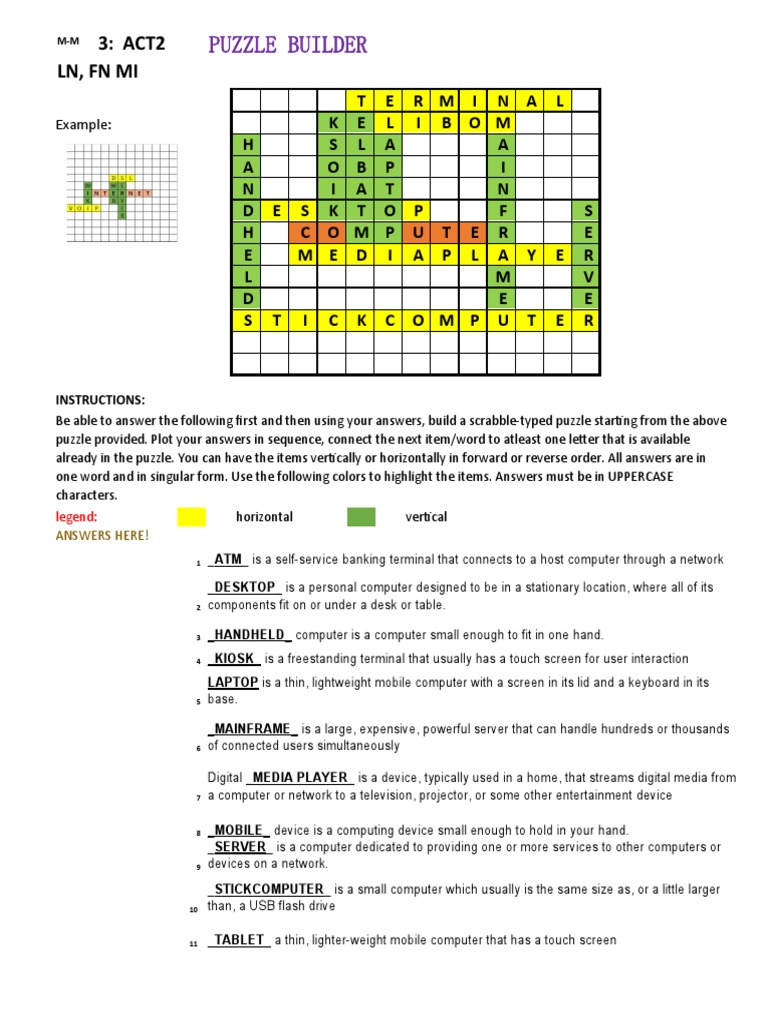 M3-ACT2 Puzzle Builder | PDF