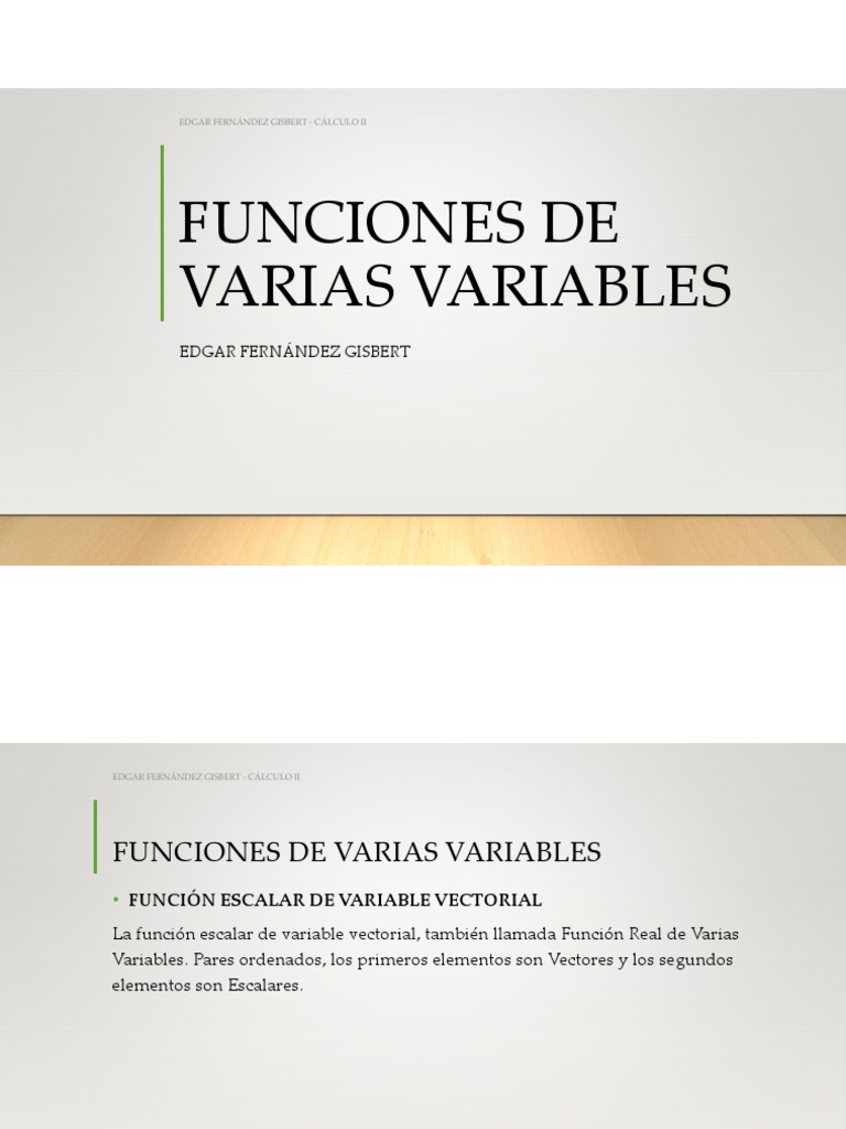 Funciones Escalares de Variable Vectorial | PDF