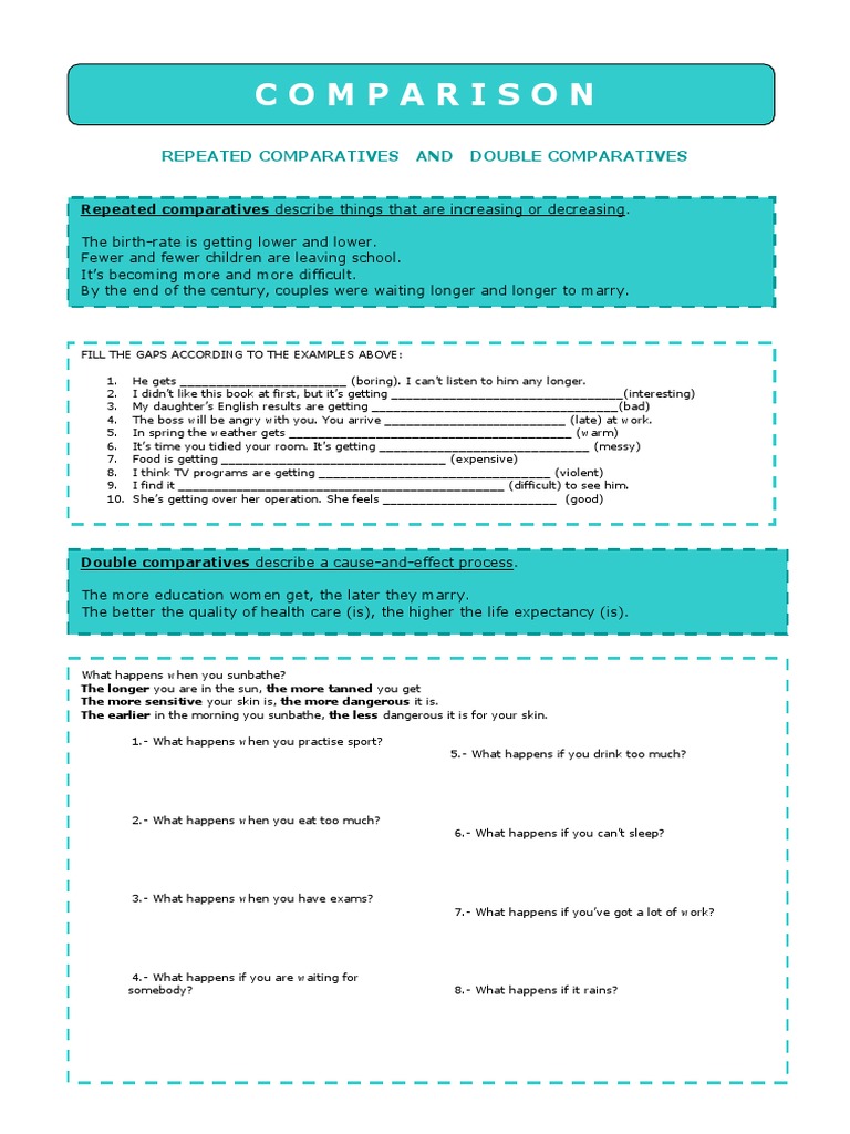 Comparison Repeated Comparative and Double Compara - 5515 | PDF
