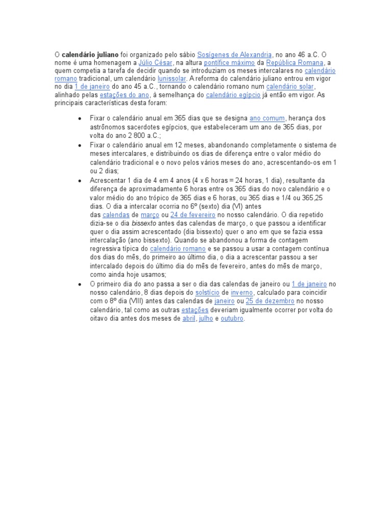 Calendário Juliano | PDF