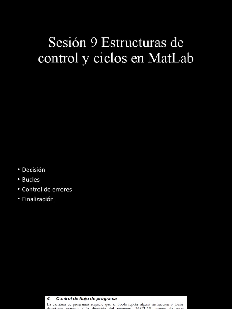 S 2.A Estructuras de Control y Ciclos en MatLAb | PDF