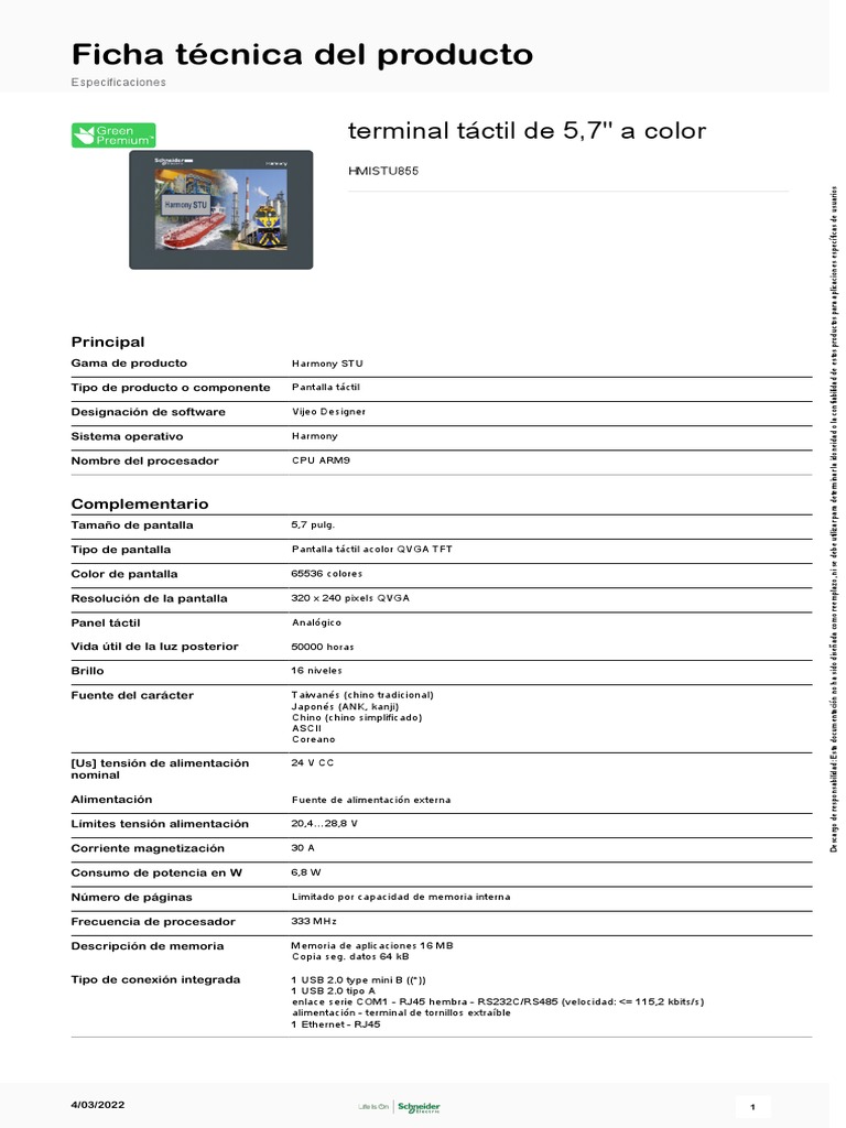 Magelis STO & STU - HMISTU855 | PDF | Bienes manufacturados | Electrónica