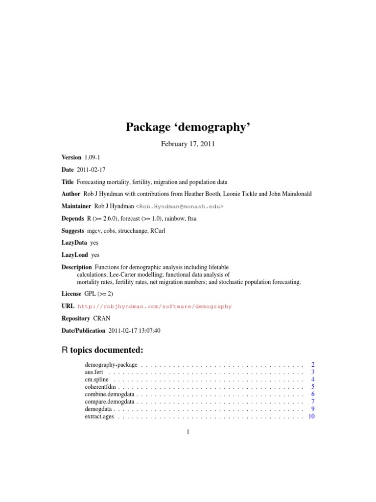 Demography | PDF | Forecasting | Parameter (Computer Programming)