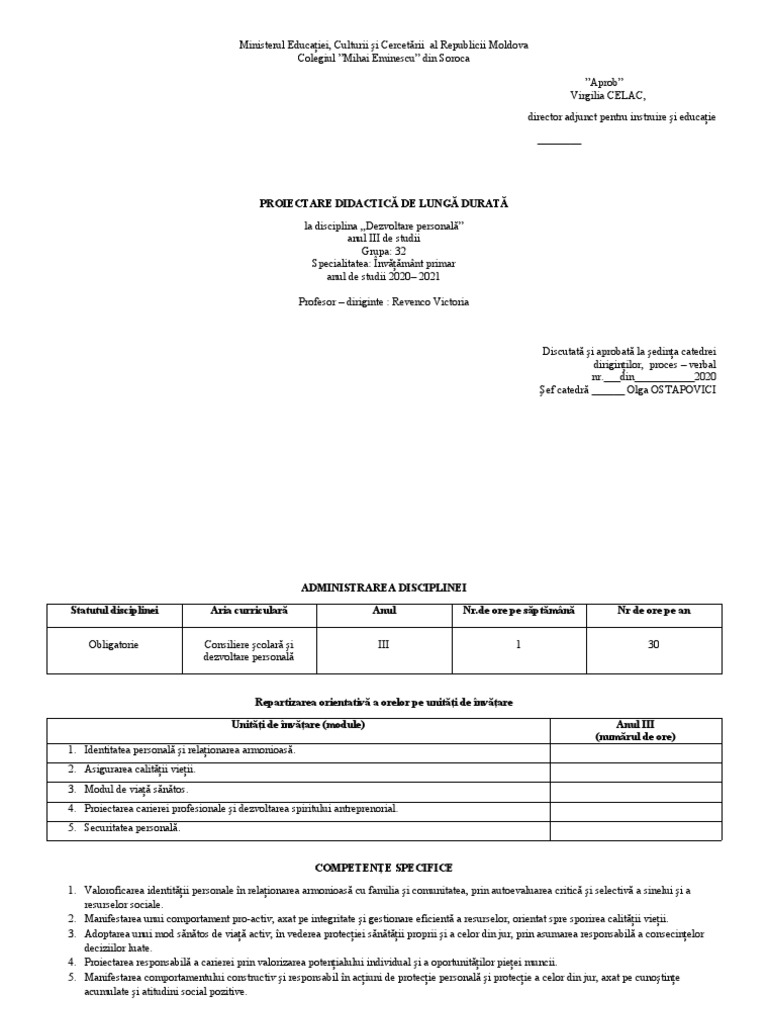 Proiectare Dirigentie | PDF