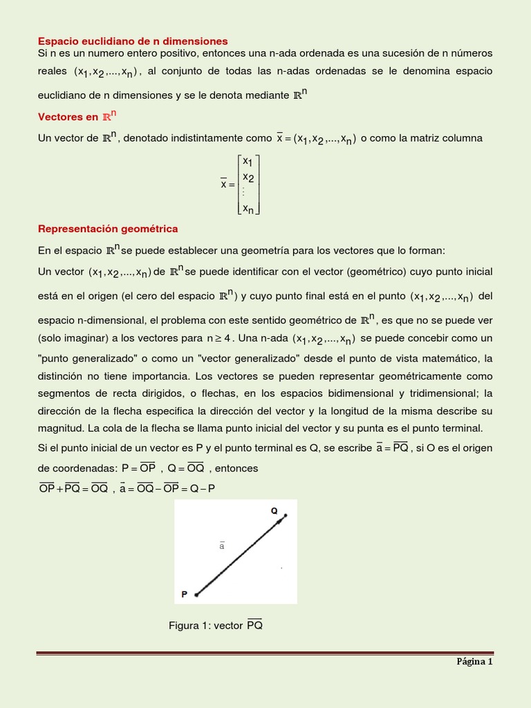 ESPACIO RN | PDF | Vector Euclidiano | Espacio vectorial