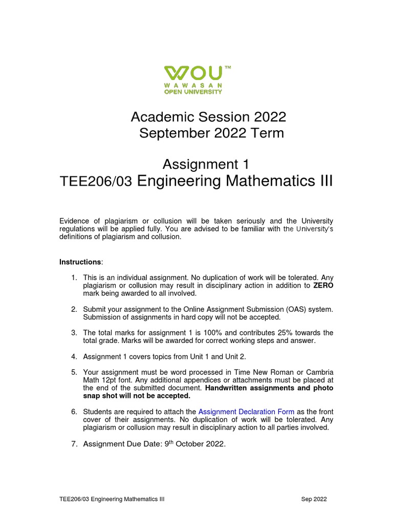 Engineering Math III Assignment | PDF | Interval (Mathematics) | Power Series