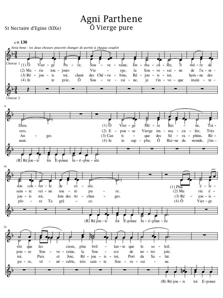 Hymne Agni Parthene : Partition et Paroles | PDF