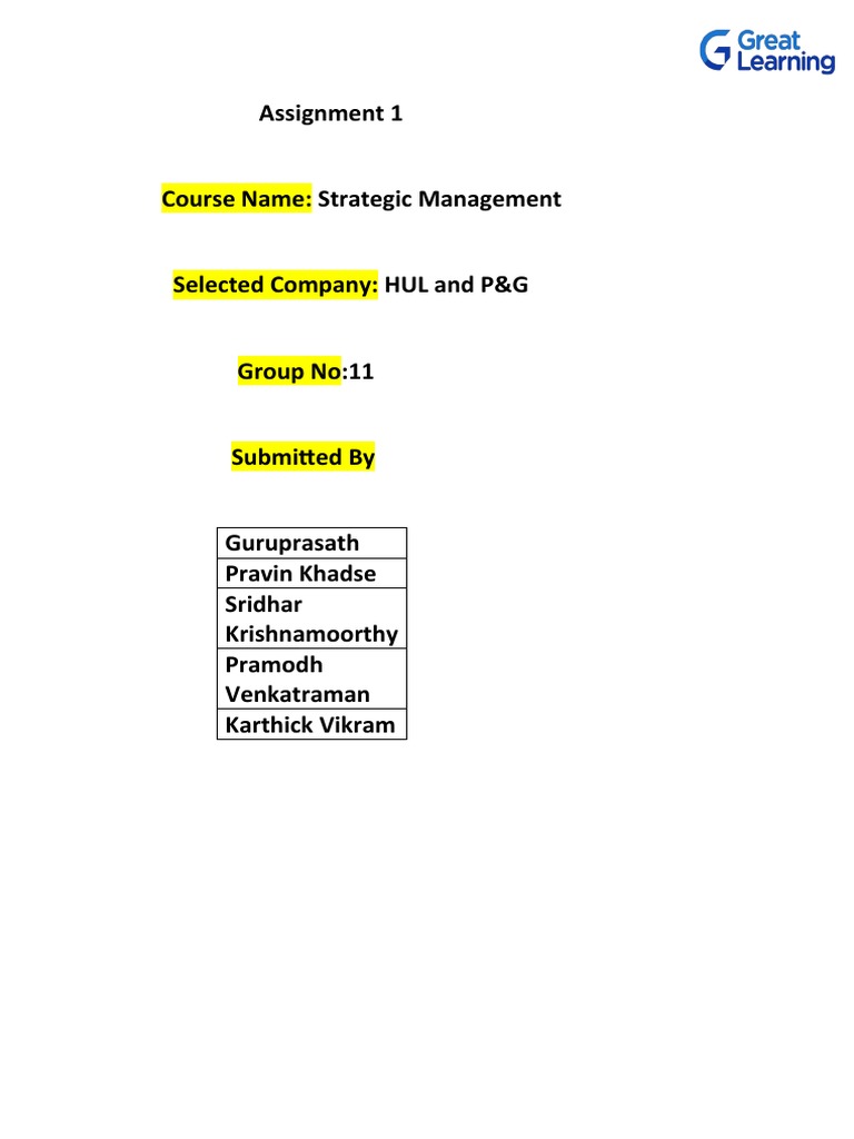 Strategic Management - Assignment Answer | PDF | Intangible Asset ...