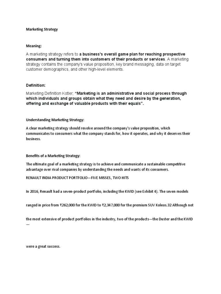 Marketing Strategy | PDF