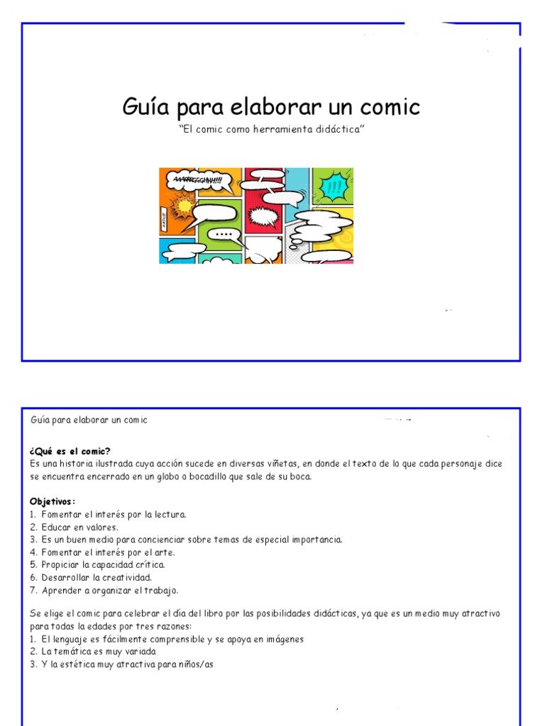Guia para Hacer Un Comic Ceip Antonio Zerolo | PDF