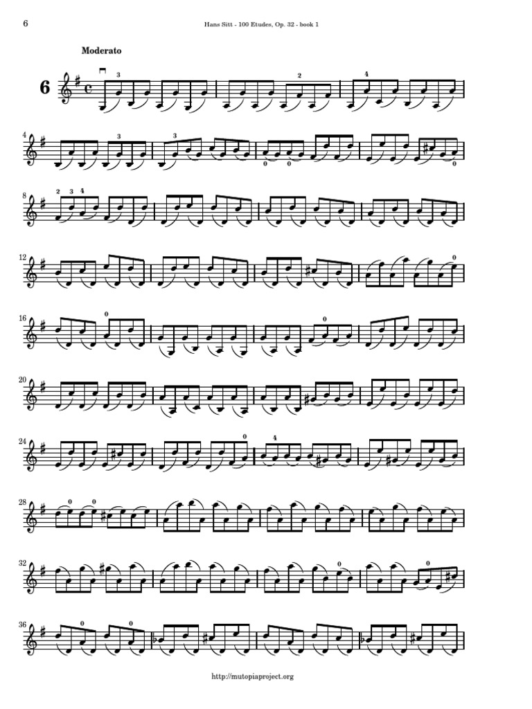 Hans Sitt Book 1. Lección 6 | PDF | Musical Forms | Musical Compositions