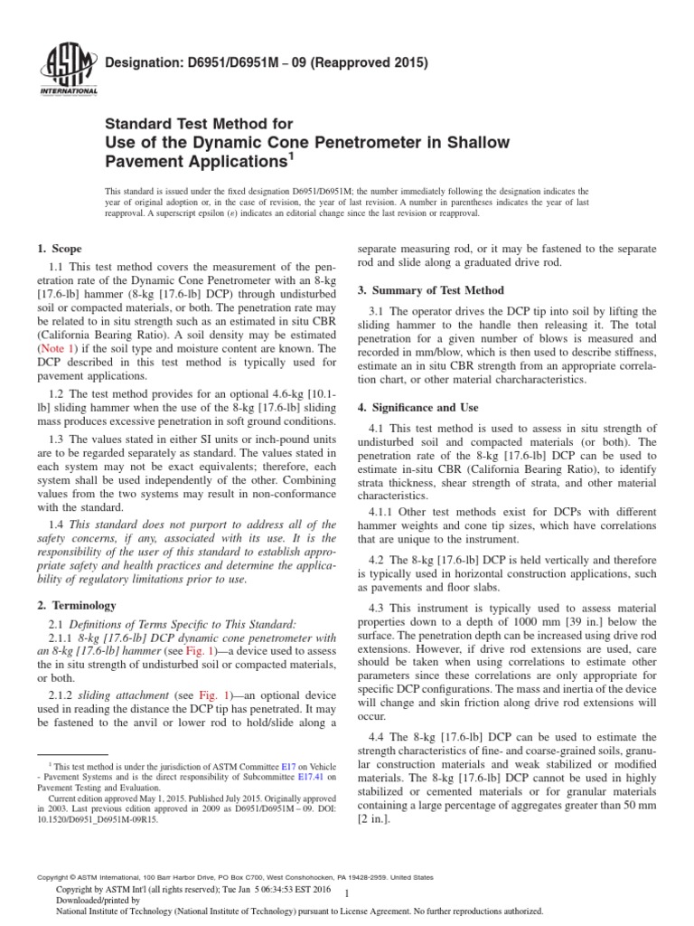 Astm d6951 DCPT | PDF