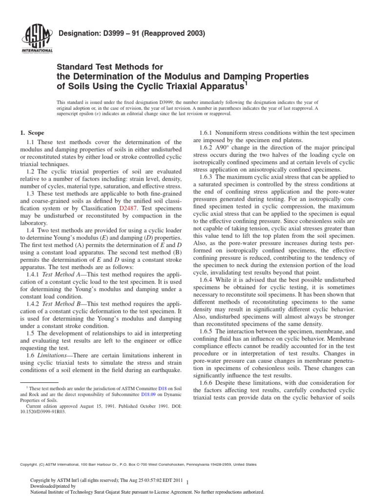 Astm d3999 | PDF