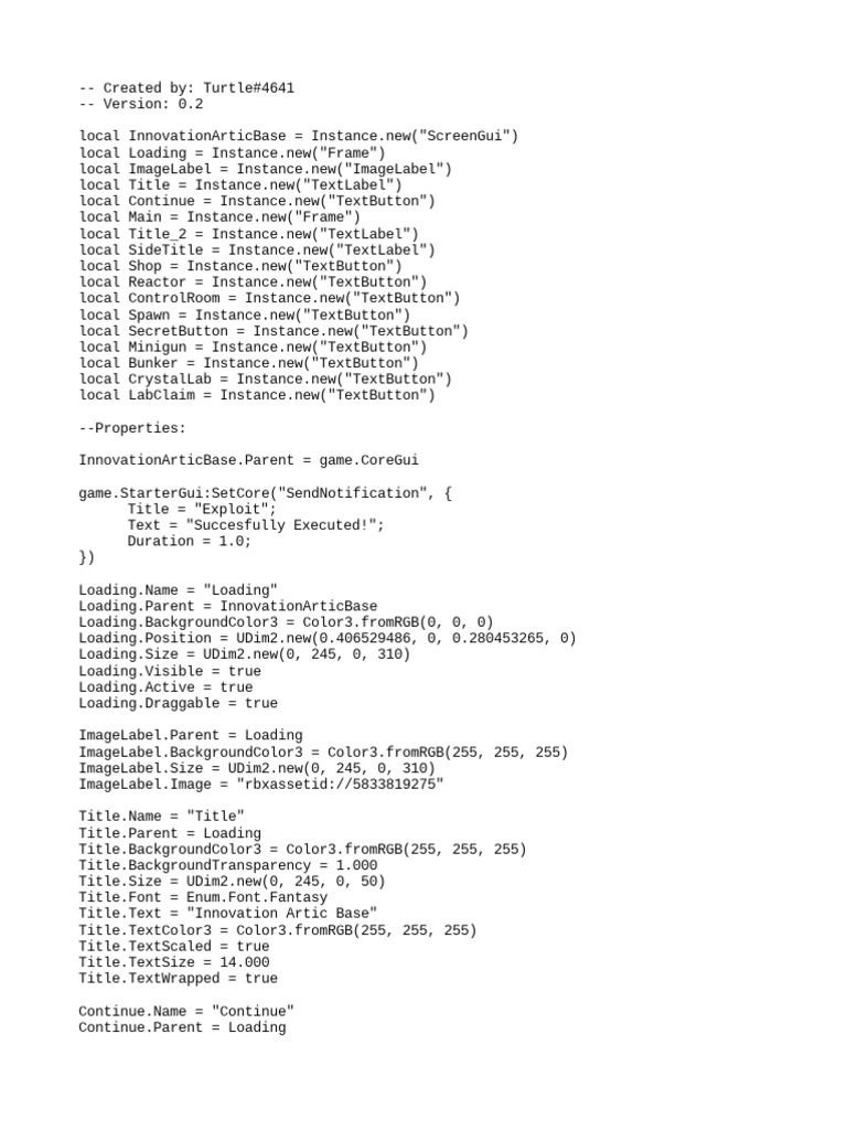 Innovation Arctic Base Script Guide | PDF | Text | Typography