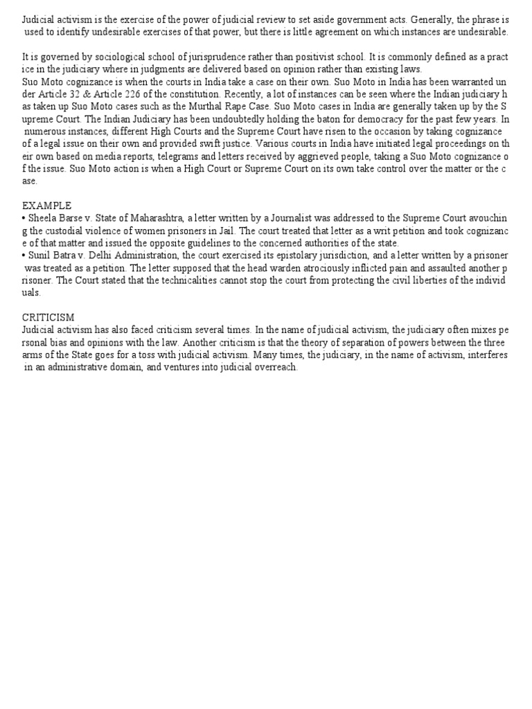 Judicial Activism Pdf Supreme Court Of The United States Judiciaries