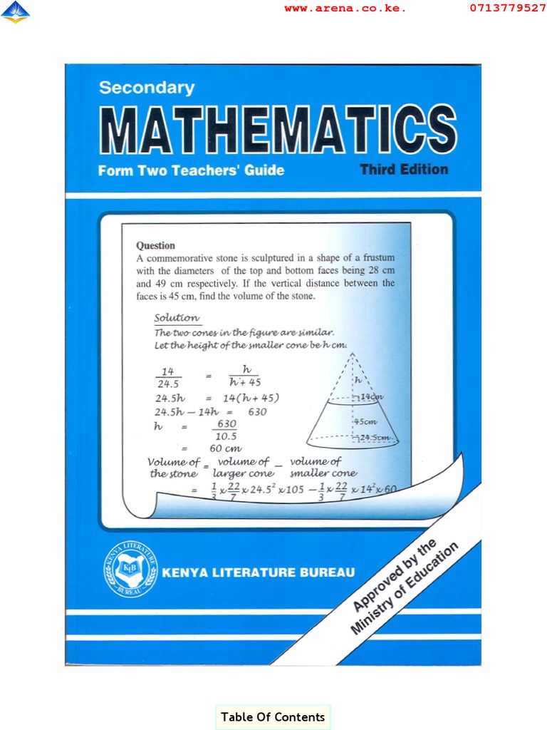 Mathematics Form 2 Teacher's Guide | PDF