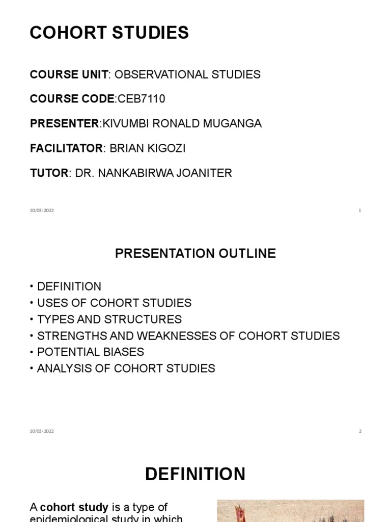 Cohort Studies | PDF | Cohort Study | Statistics