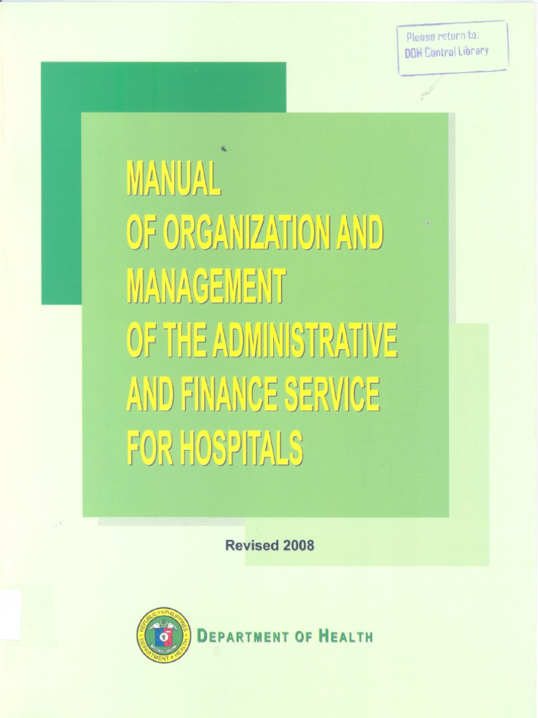 Manual of Organization and Management of The Administrative and Finance ...