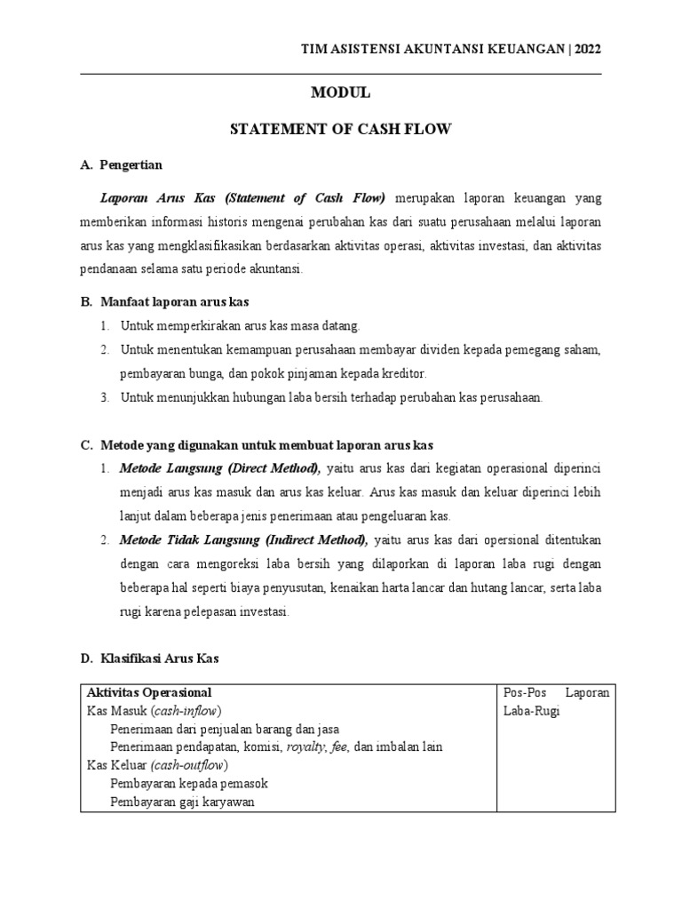 Modul Chapter 12 - Statement of Cash Flow | PDF | Pengelolaan Keuangan & Uang | Hukum